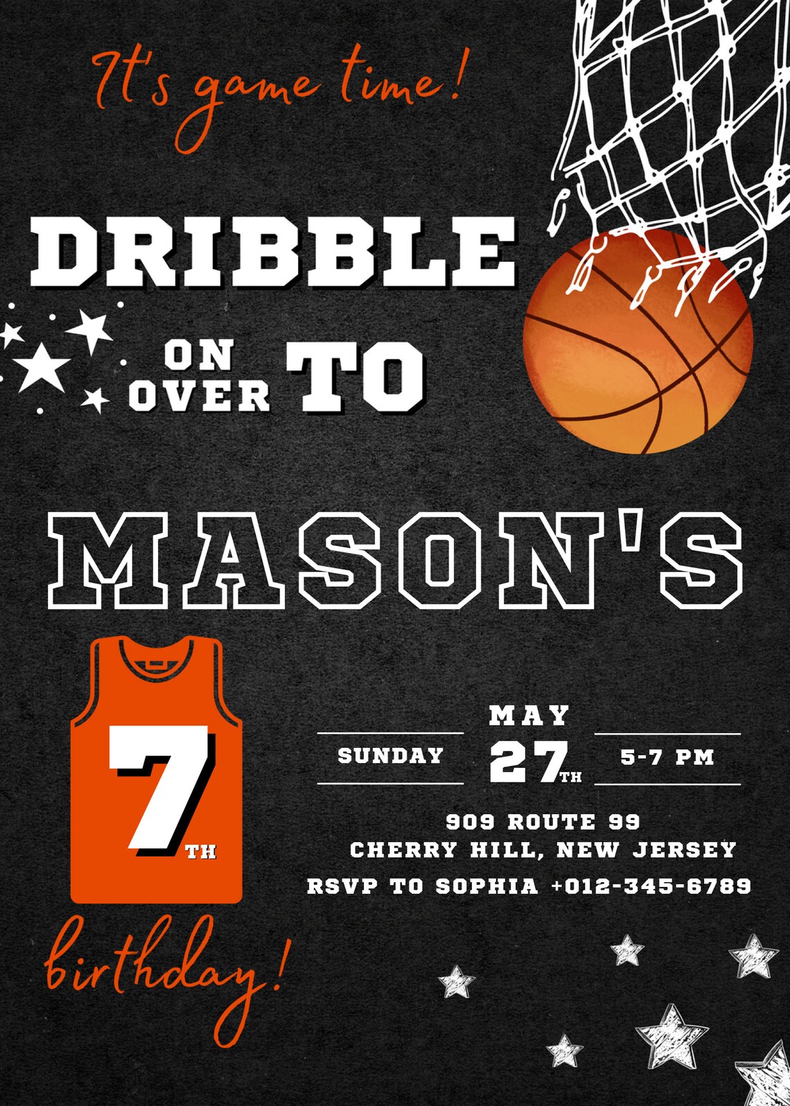 Basketball Birthday Invitation, Sports Invitation, Editable Basketball ...