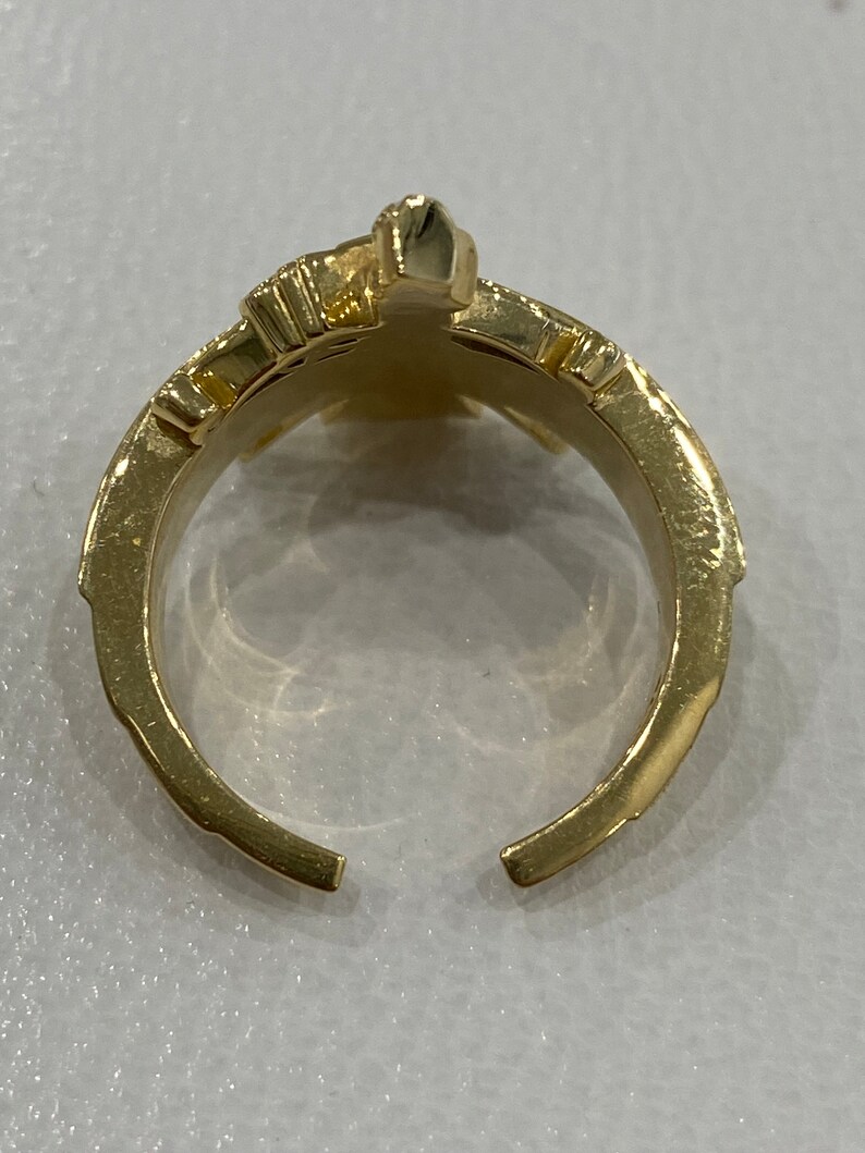 Ahura Mazda Ring Ancient Persian Jewelry Solid 18K Yellow Gold Tapered ...