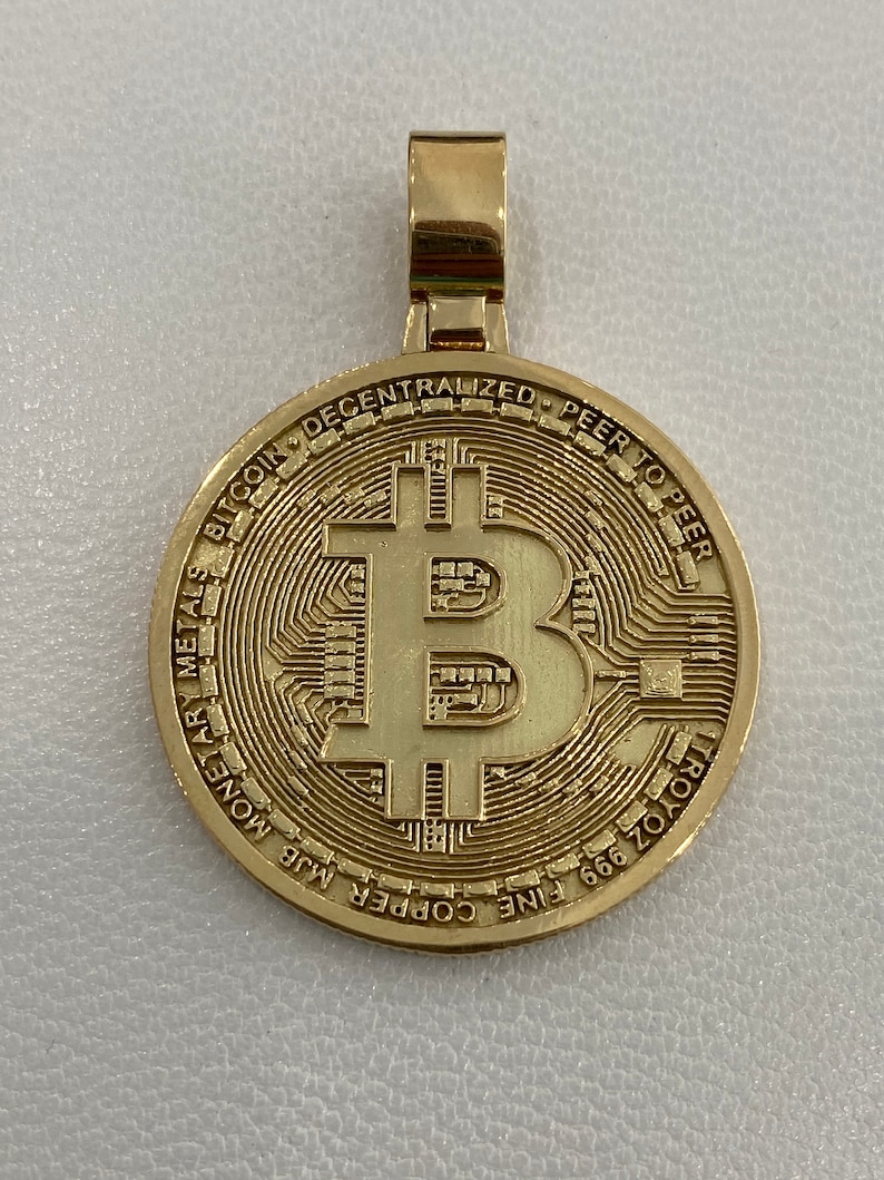 Bitcoin Pendant 18KY Crypto Jewelry - Etsy