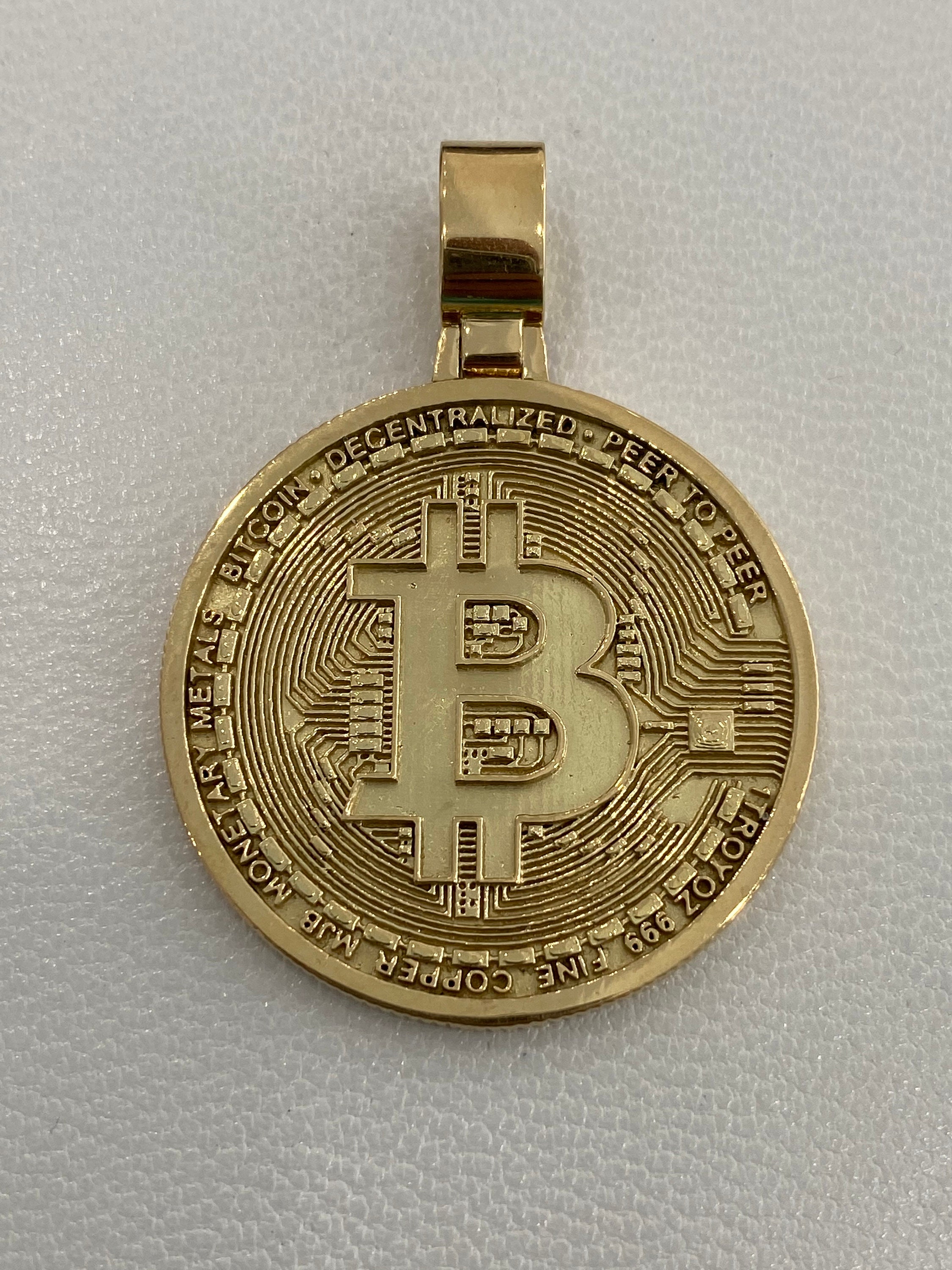 New Custom Jewellery Luxury Fine Crypto Pendant 18K Yellow Gold Unisex ...