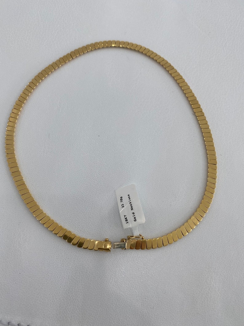San Marco Choker Chain 18K Solid Yellow Gold Necklace 13.5 Inch Length ...