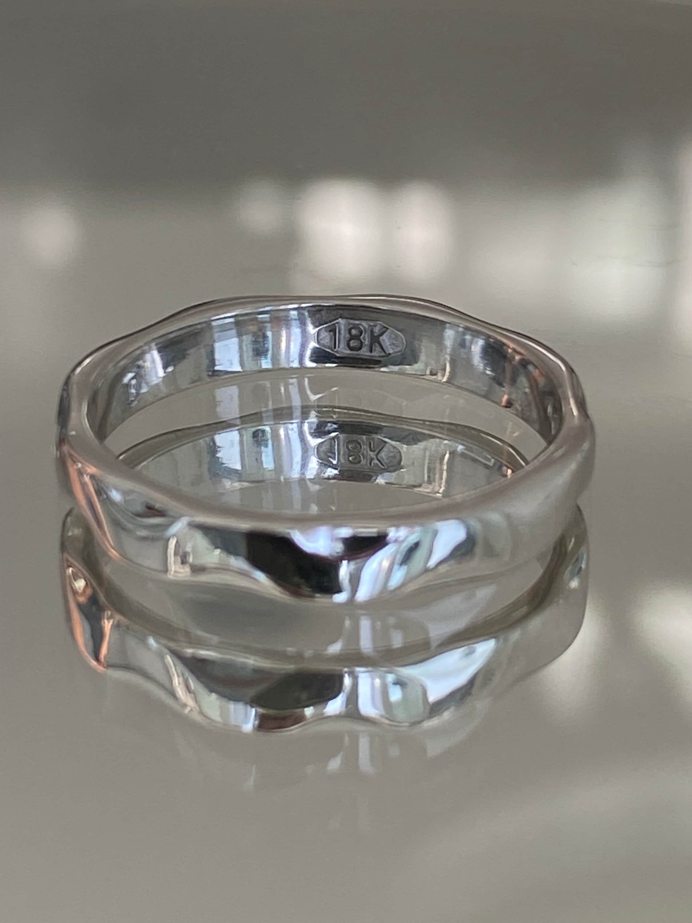 Solid 18K Karat White Gold Custom Built Canadian Engineering Iron Pinky ...