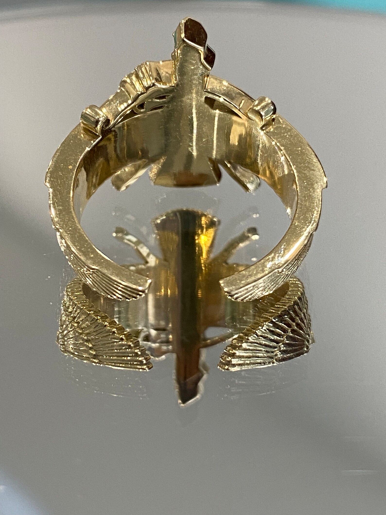 Ahura Mazda Ring Ancient Persian Jewelry Solid 18K Yellow Gold Tapered ...