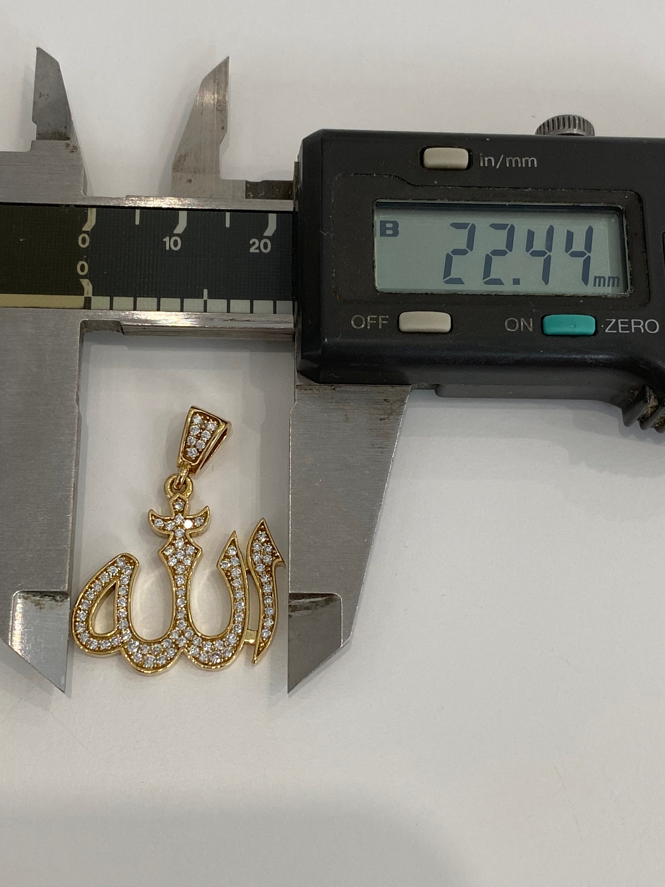 18K Yellow Gold Allah Khoda Arabic Gods Name Luxury Custom Built ...