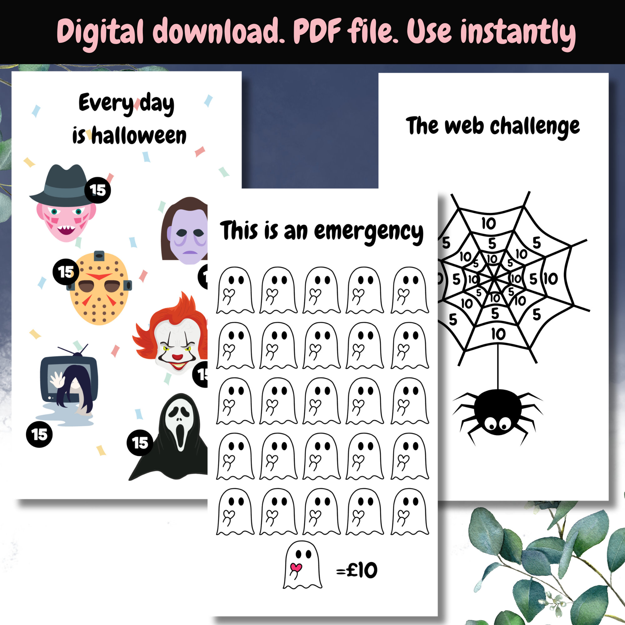 Digital Download Instant Ghost Bundle Spooky Money Challenge Saving ...