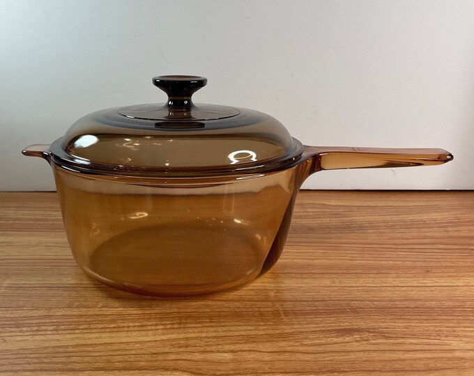 Pyrex 2.5 L Amber Visions Large Stock Pot Vintage Pyrex Glass Cookware ...