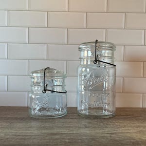Set of 2 Antique Wire Bale Ball Eclipse Mason Jars - 1 Quart & 1 Pint Jars - Farmhouse Decor ...