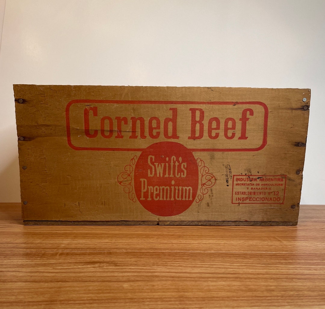 Swifts Premium Corned Beef Box Large Vintage Wood Box Farmhouse Country ...