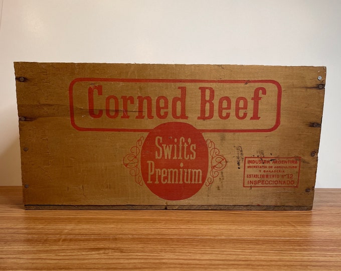 Swift’s Premium Corned Beef Box - Large Vintage Wood Box - Farmhouse ...