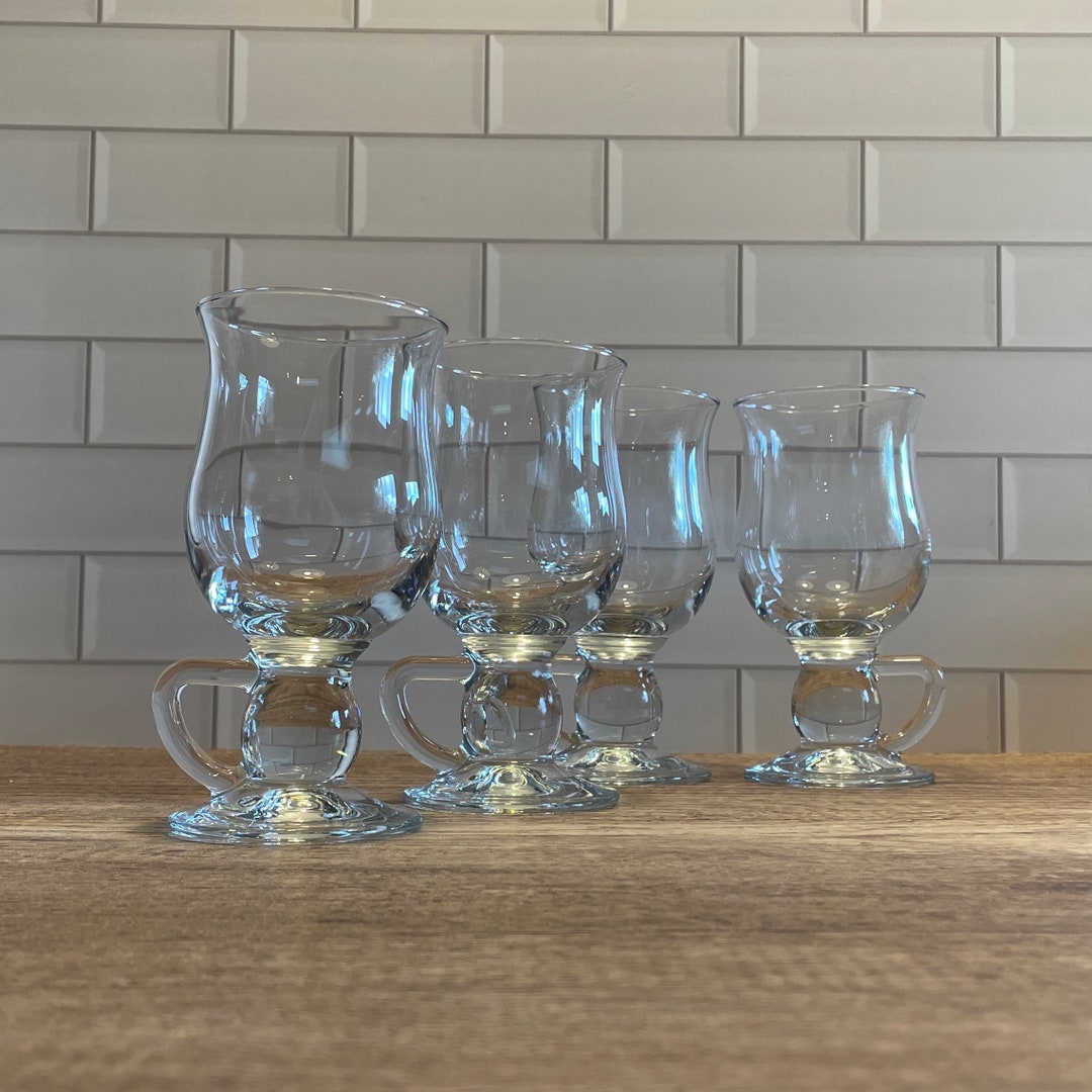 Set of 4 Irish Coffee Mugs - Barware - Hot Cocktail Glasses - Clear ...
