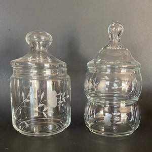 Two Vintage Princess House Glass Apothecary Jars Vintage Glass Kitchen ...
