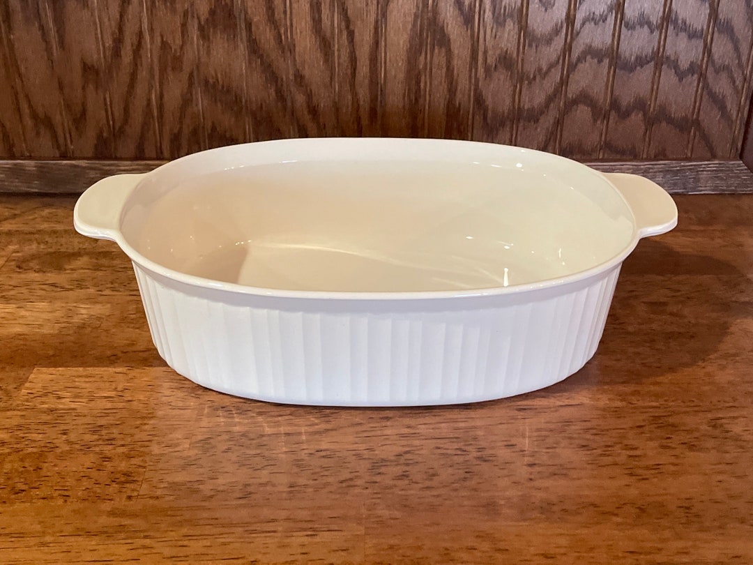 4 Liter French White Corning Ware Open Baking Dish - Vintage 1980-1990 ...