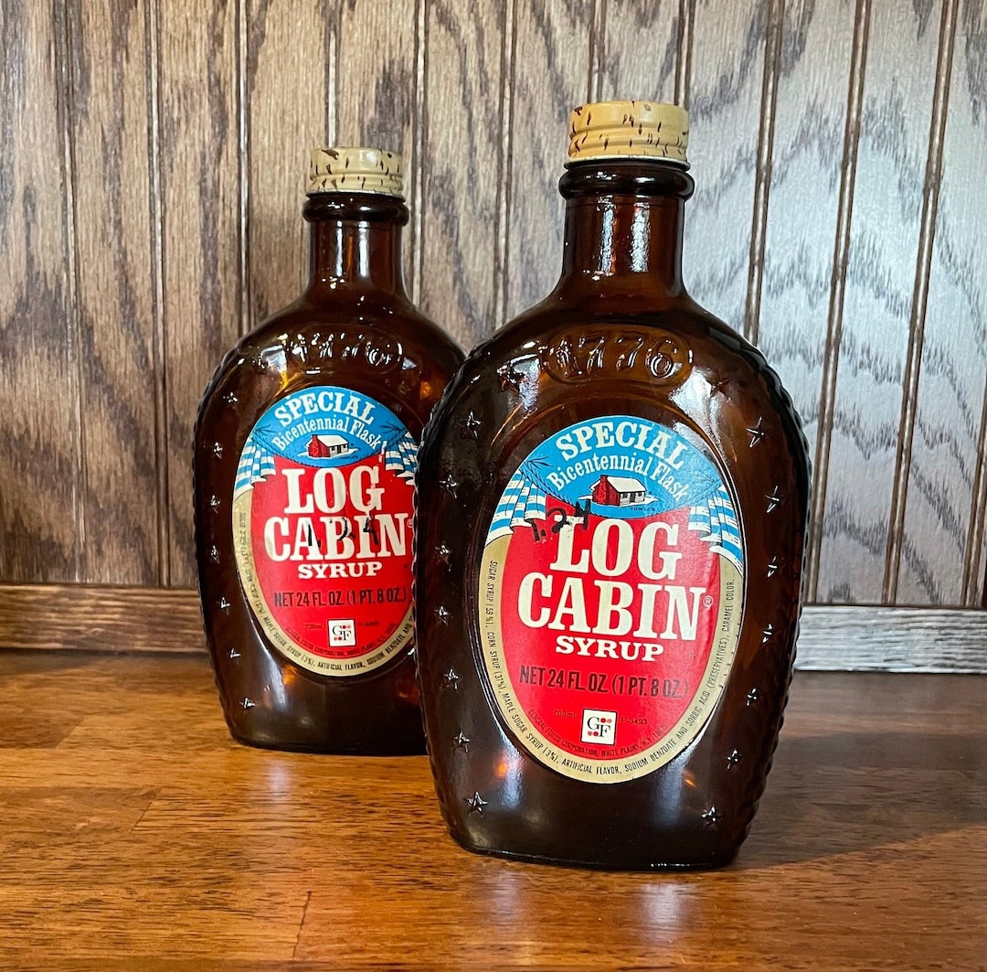 Vintage Log Cabin Glass Syrup Bottle - Vintage Advertising Ware - Mid ...
