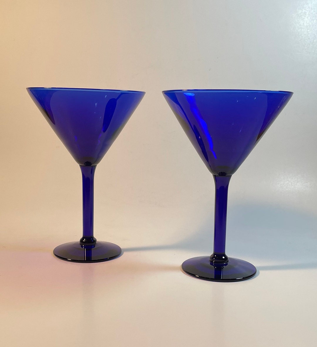 Set of 2 Cobalt Blue Pier One Martini Glasses Cocktail Glasses Vintage ...