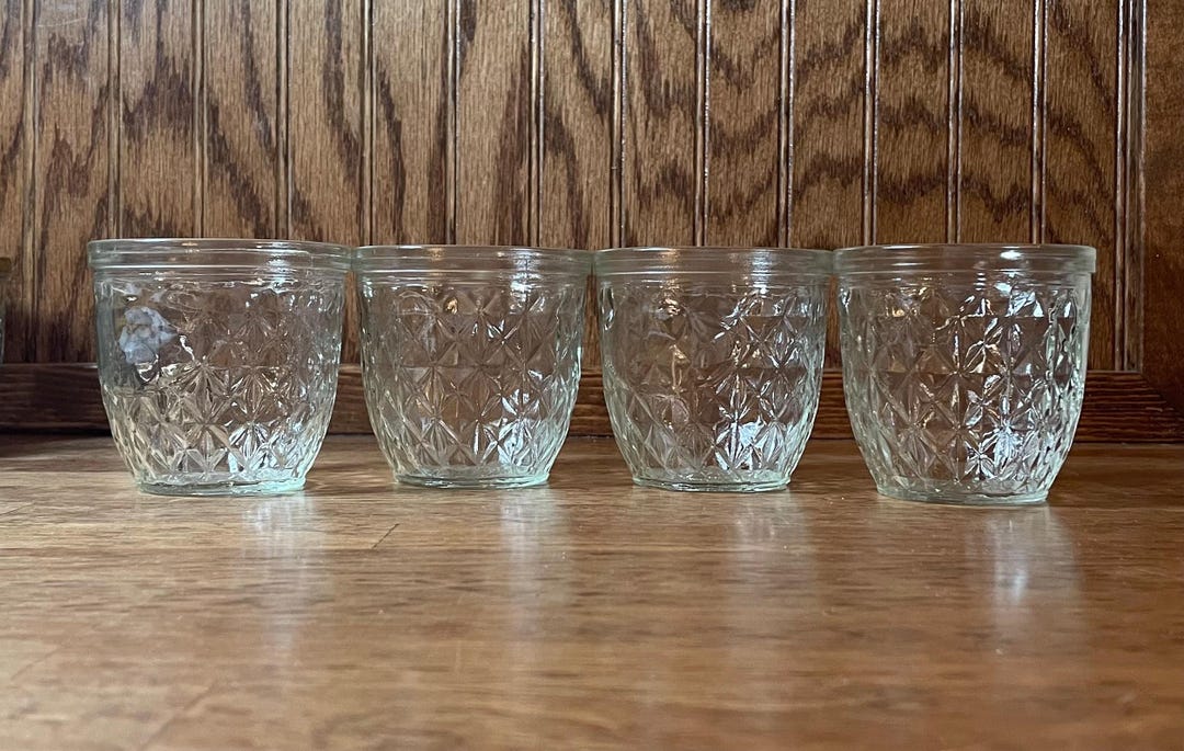 Set of 4 Vintage Quilted Ball Jelly Jars - Jelly Glasses - Farmhouse ...