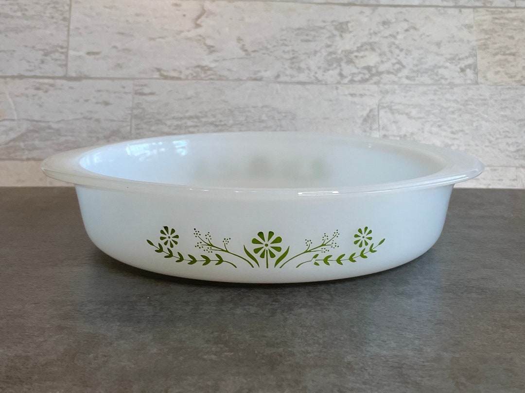 Vintage Glasbake 8” Cake Pans Milk Glass Baking Pan - Collectible MCM ...