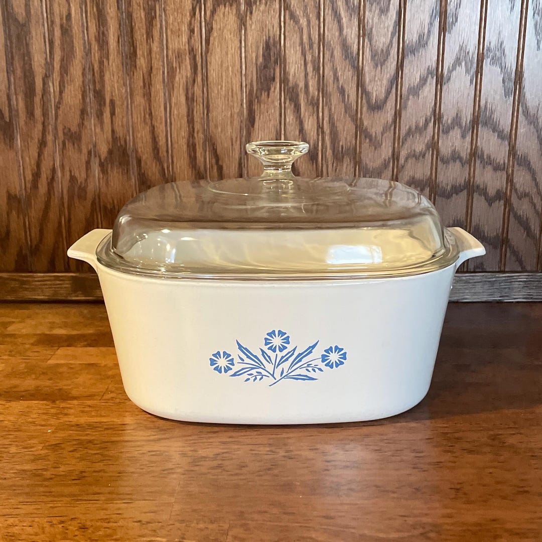 5 Liter Corning Ware Blue Cornflower Casserole Dish With Lid - Vintage ...