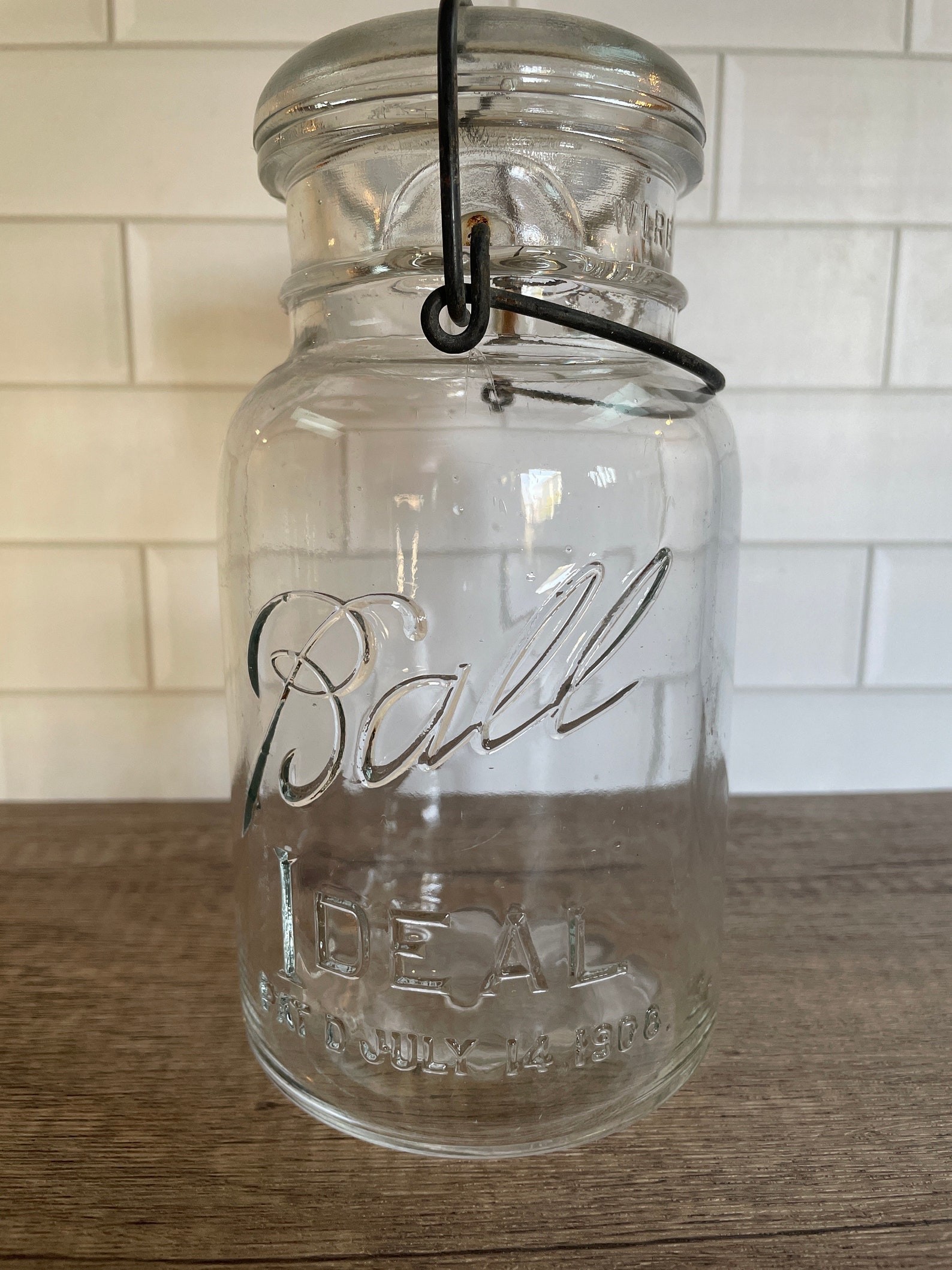 Antique Ball Eclipse Regular Mouth Jar With Wire Bale - Farmhouse Decor ...