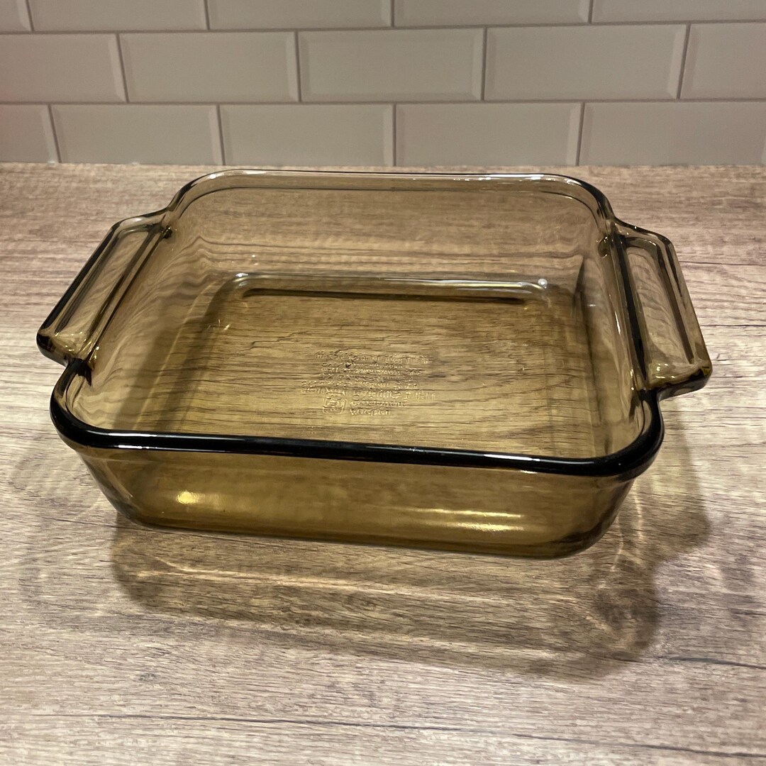 8 X 8 Brownie Pan - Vintage Anchor Hocking Amber Brown Bakeware - 2 ...