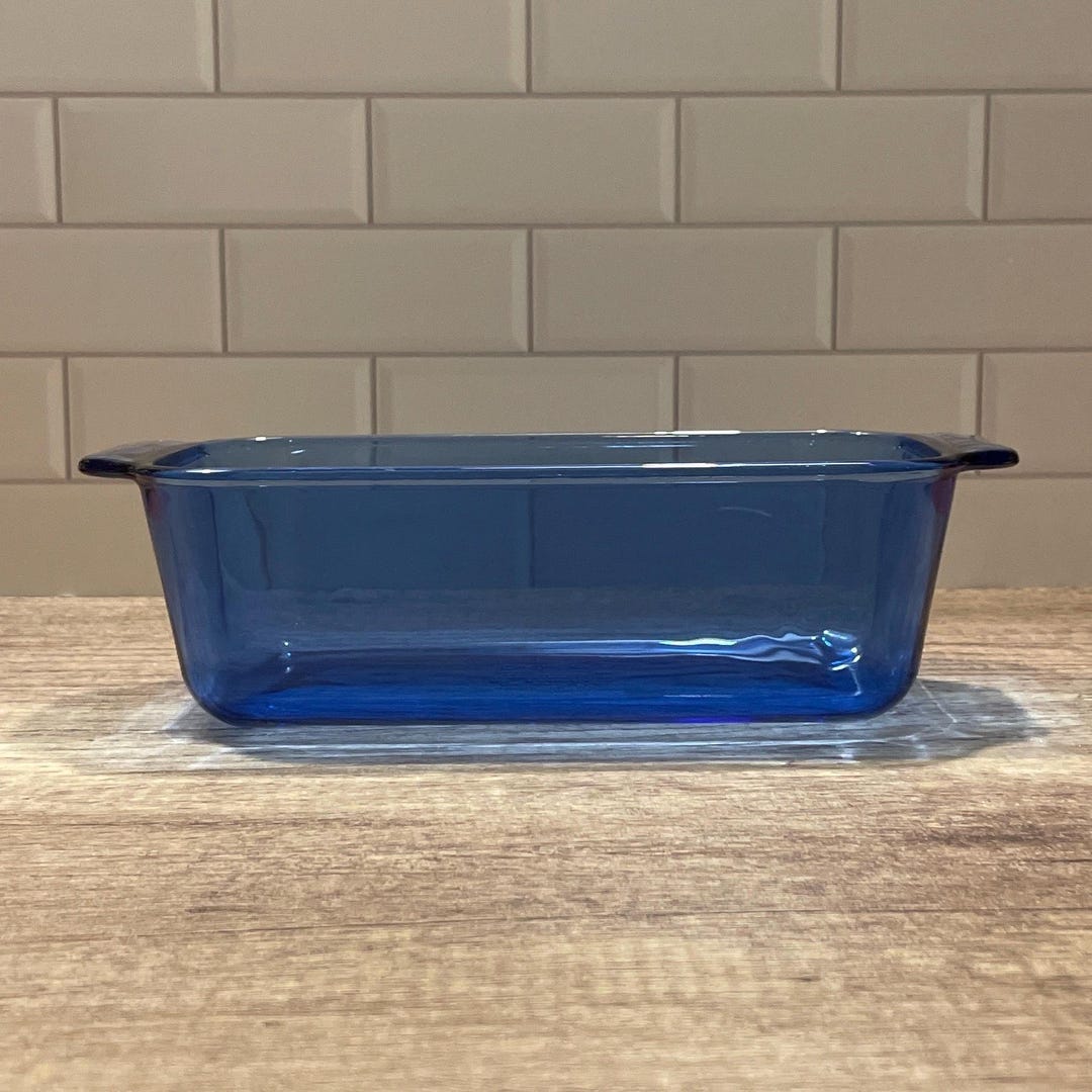 Pyrex Visions Cobalt Blue Loaf Pan 213-R 1.5 Quart Vintage Pyrex Glass ...