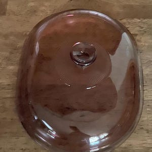 4 Quart Cranberry Corning Visions Large Roasting Pan - Vintage Pyrex ...