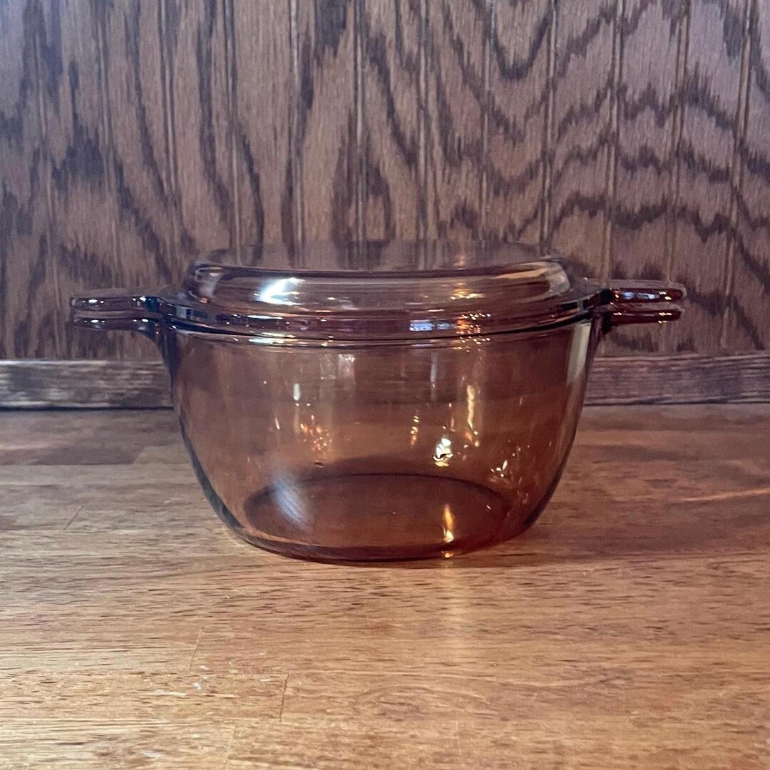 Pyrex 1.5 Liter Amber Visions Stock Pot - Vintage Glass Saucepot ...