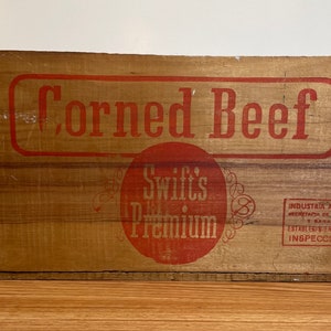Swifts Premium Corned Beef Box Large Vintage Wood Box Farmhouse Country ...