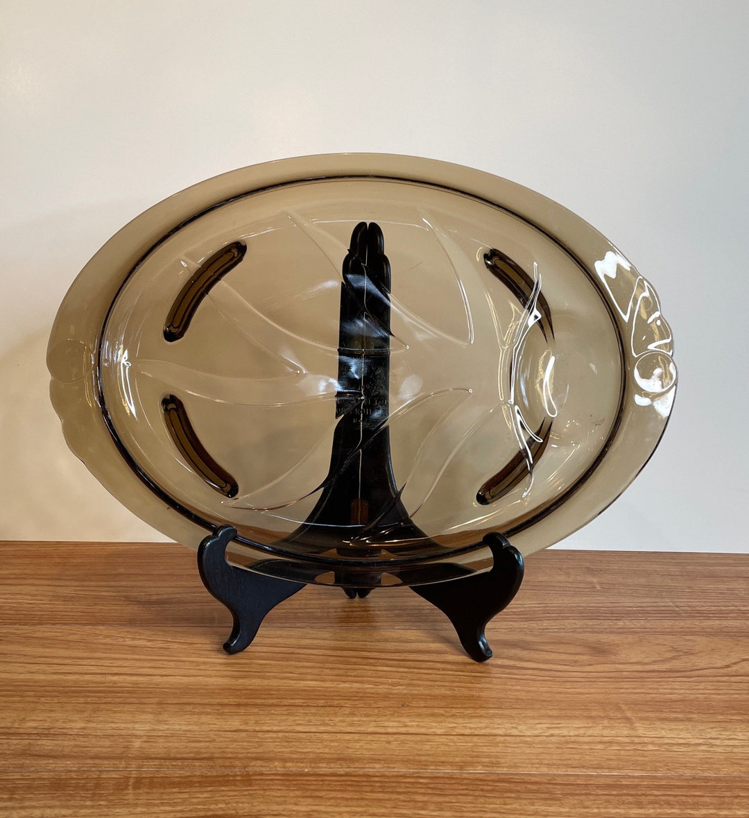 Vintage Pyrex Tree of Life Brown Meat Platter With Drain Meat Serving ...