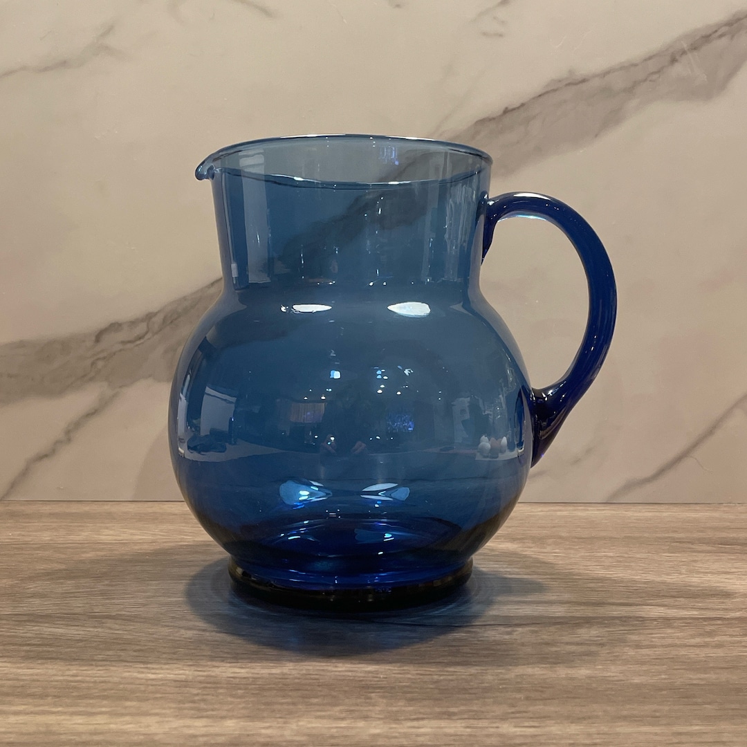 Hand Blown Cobalt Blue Glass Pitcher - Dining & Entertaining - Etsy