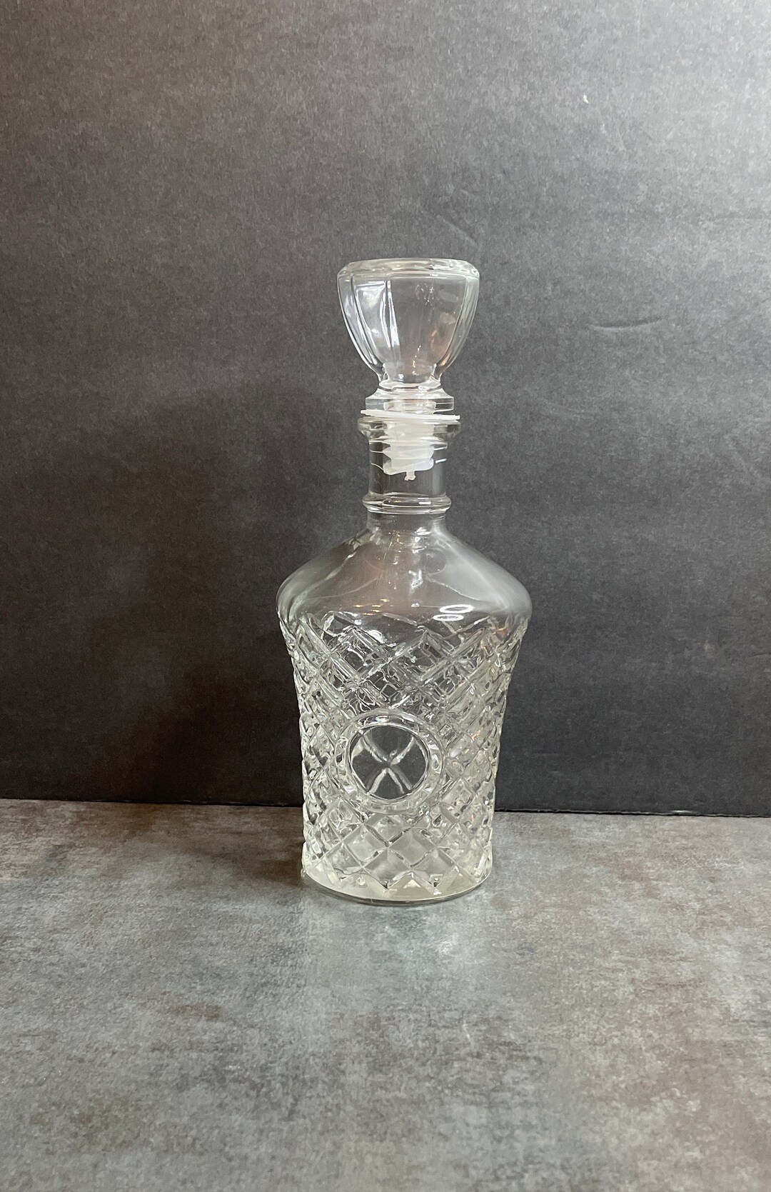 Vintage Glass Alcohol Decanter - Small Decanter - Barware - 20 Ounce ...