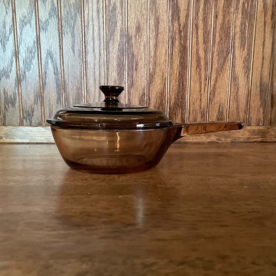 Pyrex .5 Liter Amber Visions Sauce Pot - Vintage Pyrex Glass Cookware ...