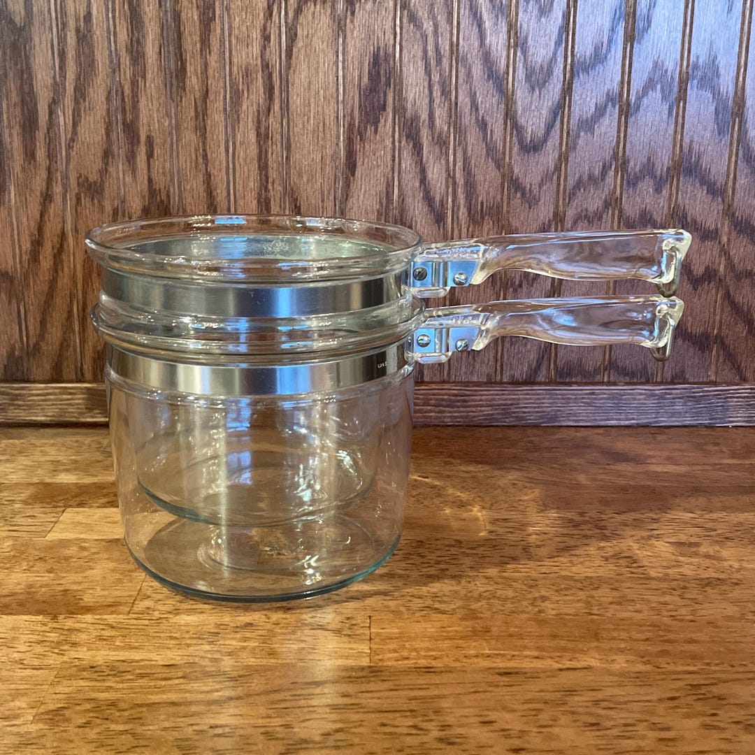 Pyrex Flameware Double Boiler Insert and Sauce Pot - Vintage 1950’s ...