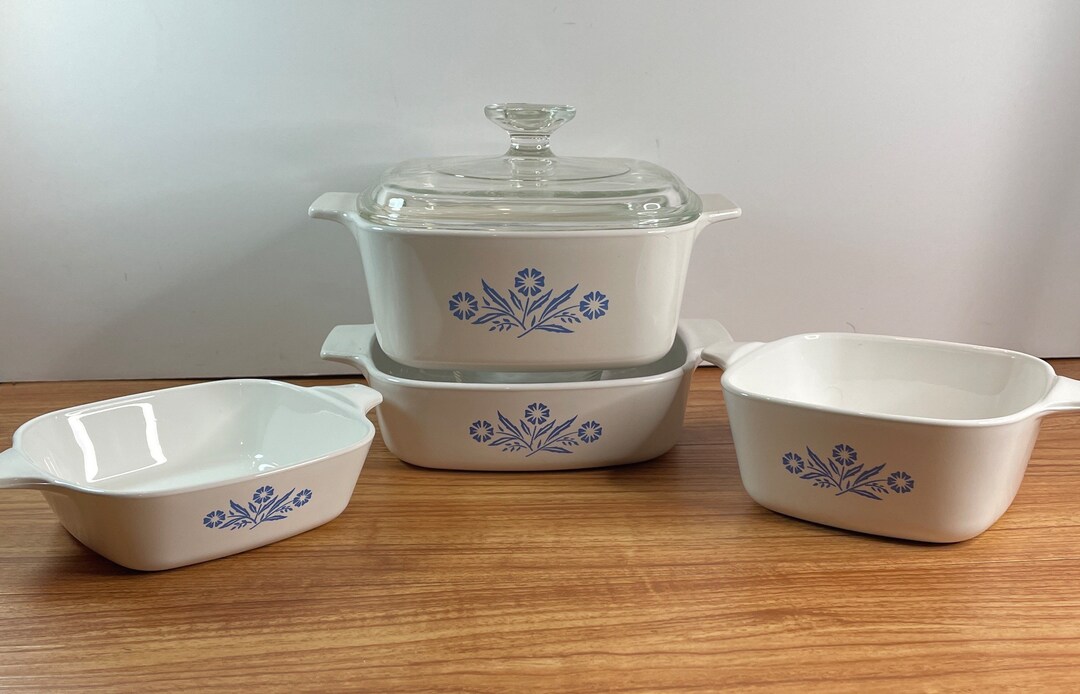 5 Piece Gift Set Corning Ware Blue Cornflower Casserole Dishes - Etsy