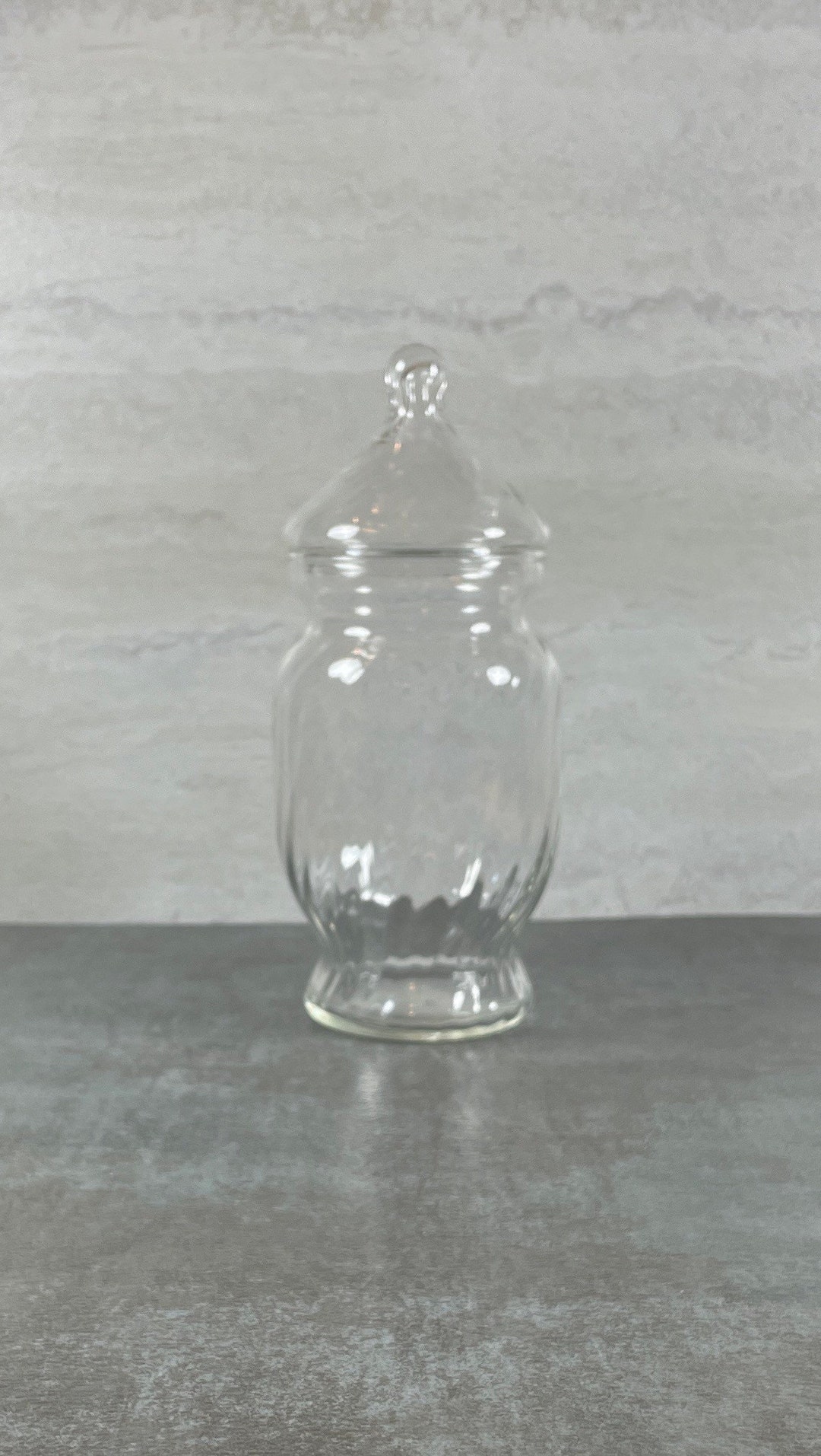 Vintage Optic Swirl Glass Apothecary Jar - Kitchen Storage Bathroom ...