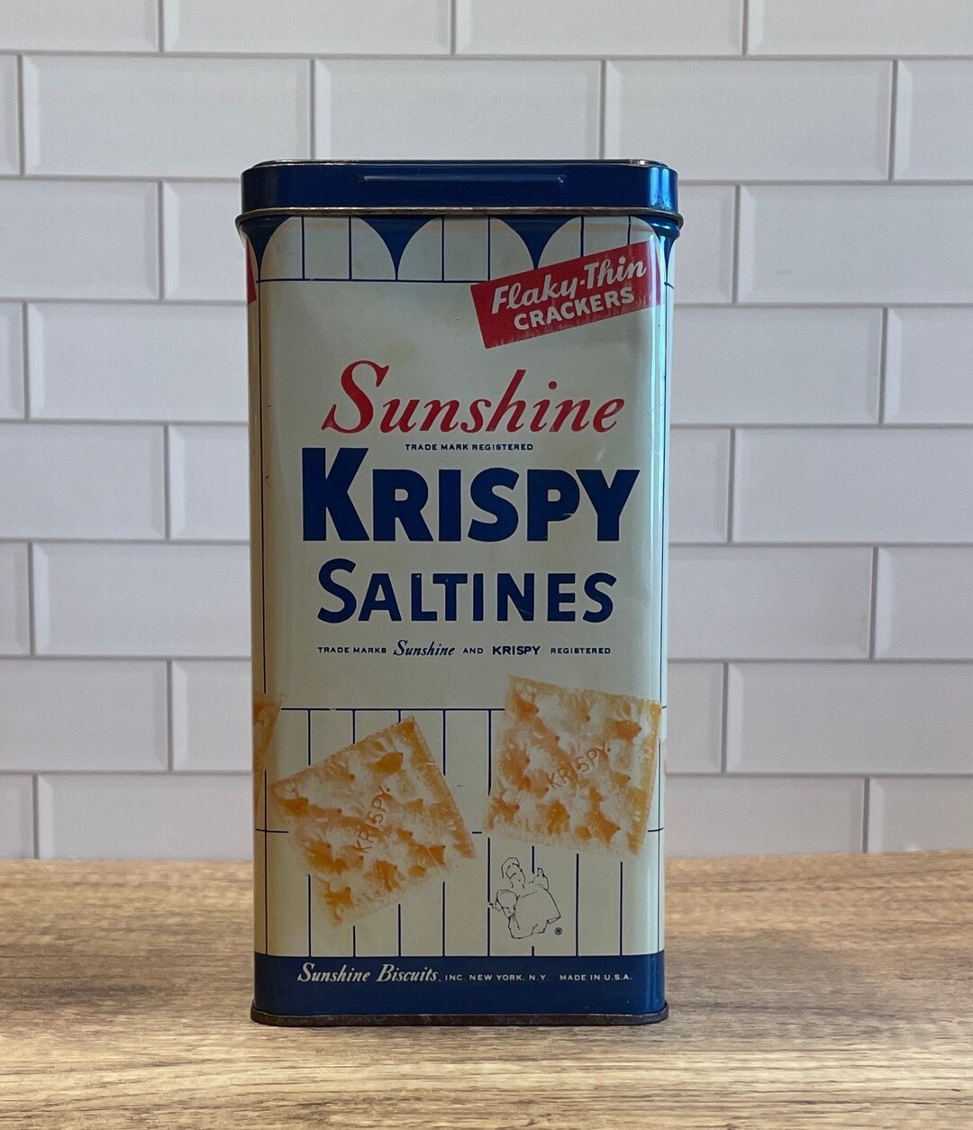 Sunshine Krispy Saltine Cracker Tin - Vintage Food Tin - Vintage ...