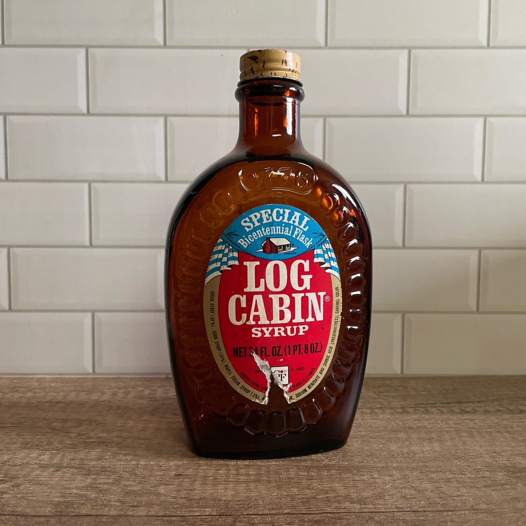 Vintage Log Cabin Glass Syrup Bottle - Vintage Advertising Ware - Mid ...