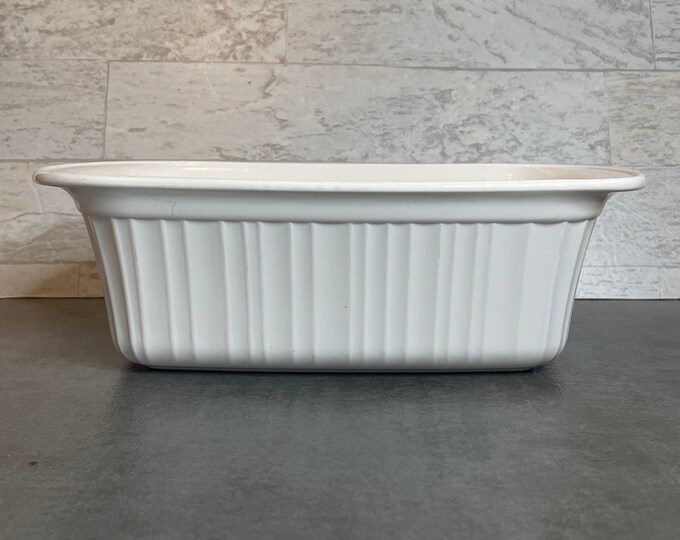 Corning Ware French White Loaf Pan 1 3/4 Quart Vintage Glass Baking ...