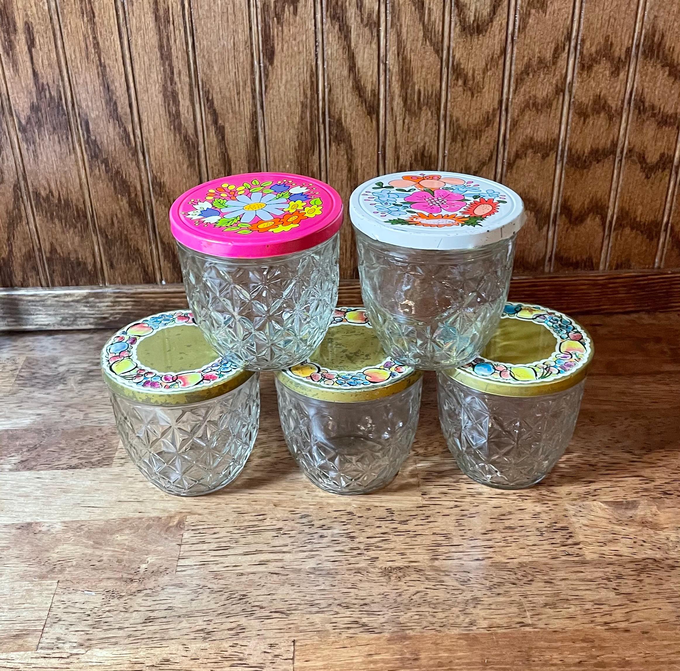 Set of 5 Vintage Quilted Ball Jelly Jars - Jelly Glasses - Farmhouse ...