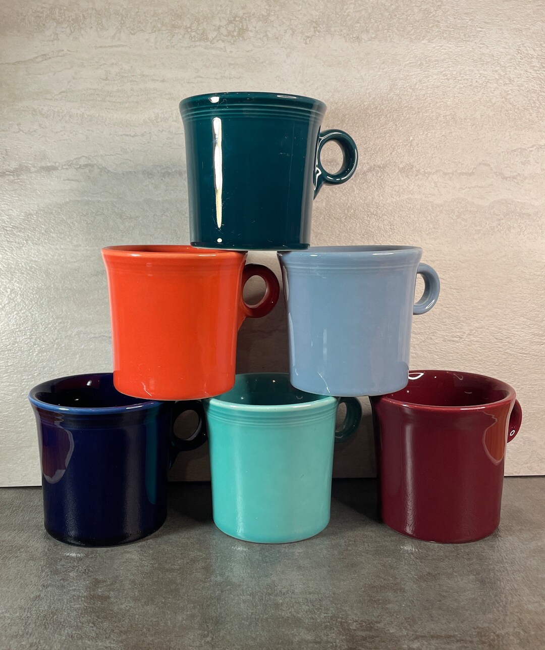 Fiesta Ware 12 Ounce Coffee Mugs USA Discontinued Colors Cinnabar ...