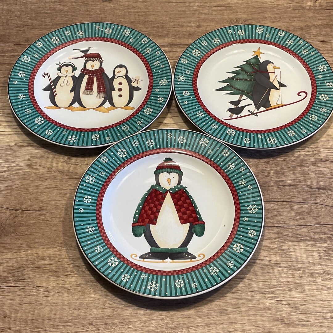 6 Debbie Mumm “winter Follies” Salad Plates - Sakura China - Vintage ...