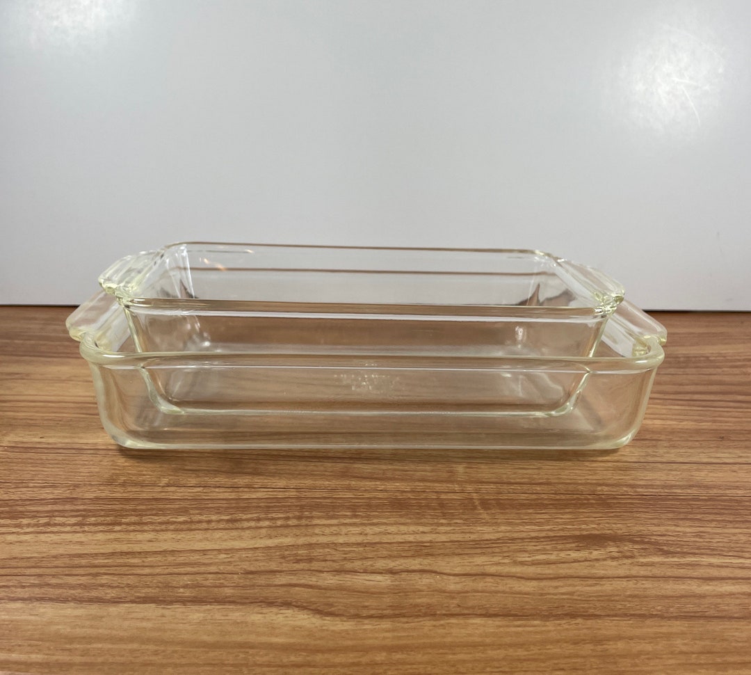 Set of 2 Fire King Loaf Pan #409 & 1 1/2 Quart Brownie or Casserole Pan ...