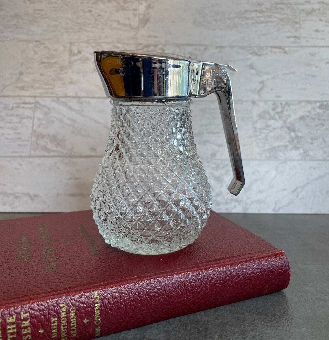 Vintage Glass Syrup Dispenser Restaurant Style Pourer Mid | Etsy