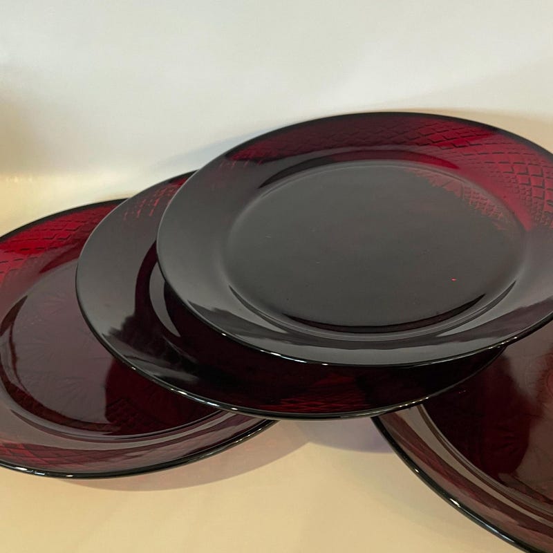 Antique Red Glass Dishes - Etsy