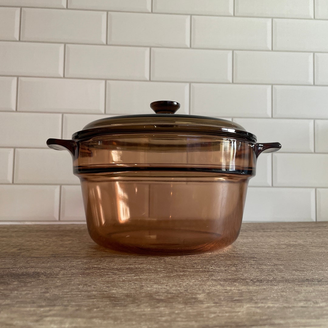 Pyrex France Amber Brown Visions 1.5 Liter Double Boiler Insert Vintage ...