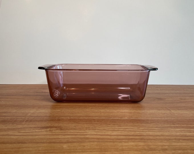 Pyrex Visions Cranberry Loaf Pan Vintage Glass Bakeware Collectible ...