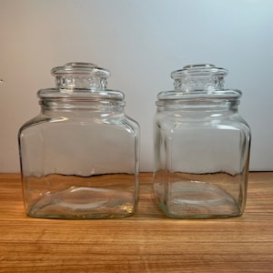 Set of 2 Glass General Store Candy Jars Apothecary Jars Kitchen Storage ...