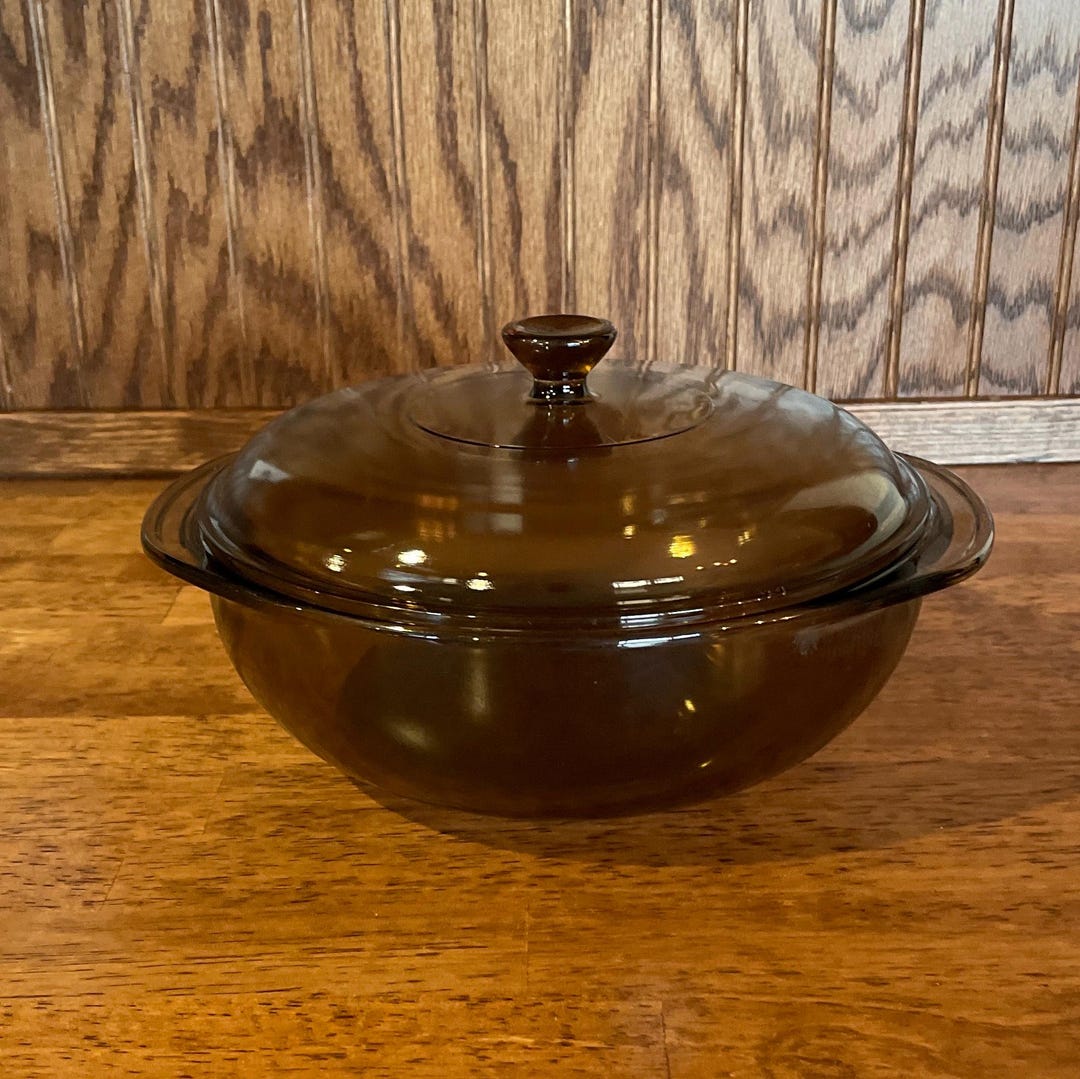 Pyrex 2 Liter Amber Visions Casserole Dish With Lid #024 - Vintage ...