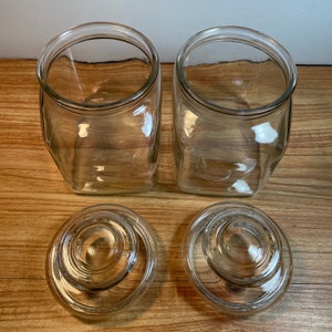Set of 2 Glass General Store Candy Jars Apothecary Jars Kitchen Storage ...