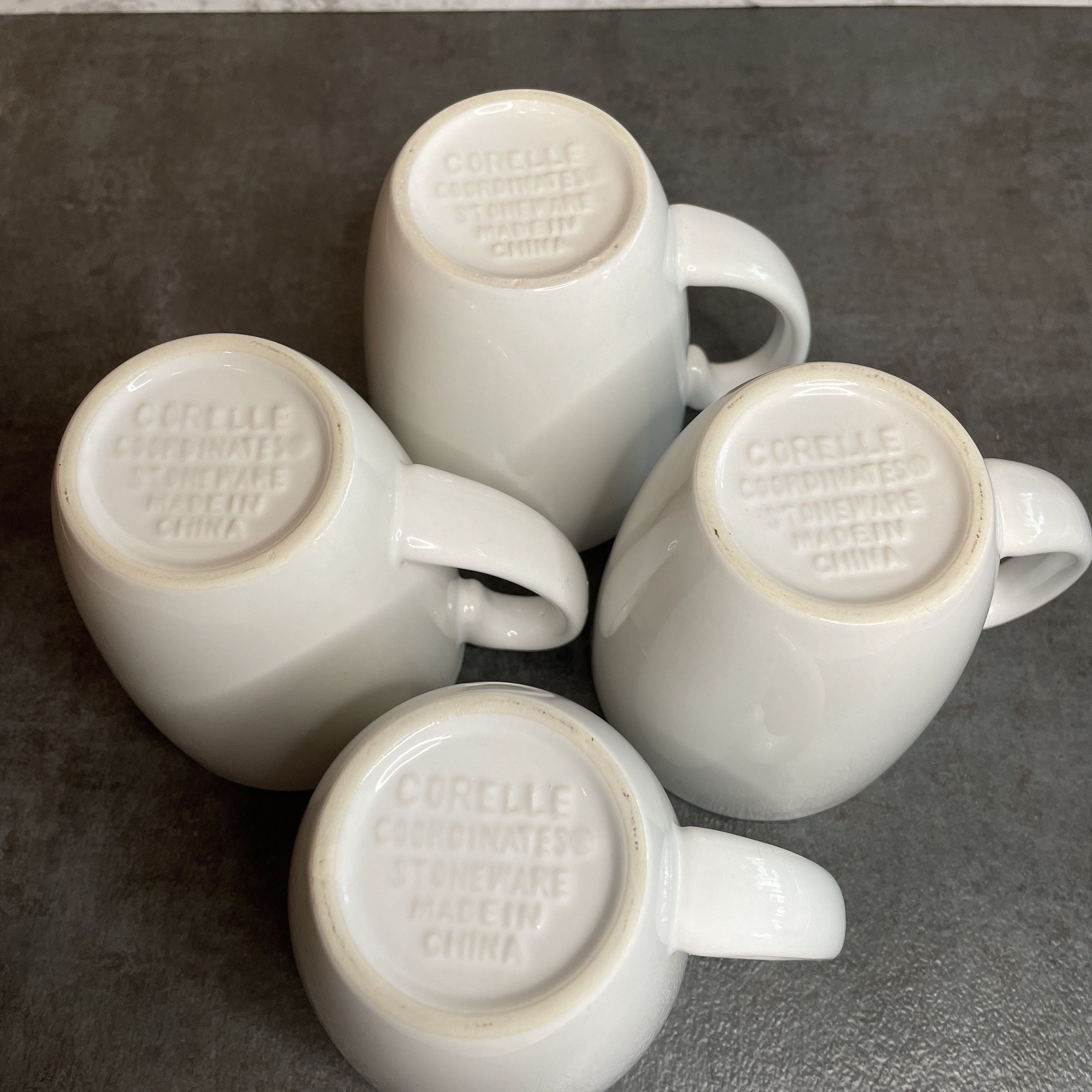 Set of 4 Corelle Coordinates White Stoneware Mugs Vintage - Etsy