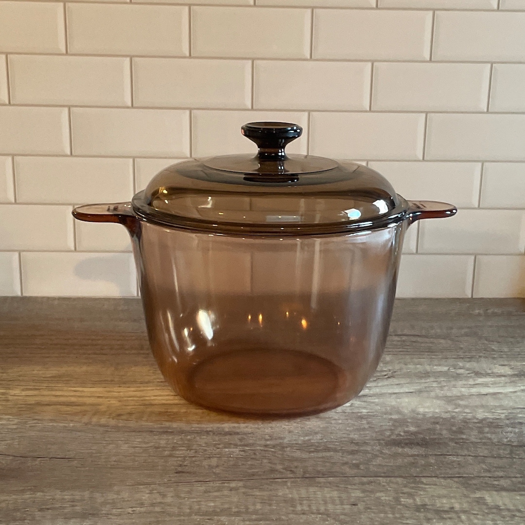 Pyrex 3.5 L Amber Visions Medium Stock Pot - Vintage Pyrex Glass ...